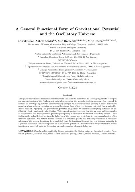 Pdf A General Functional Form Of Gravitational Potential And The