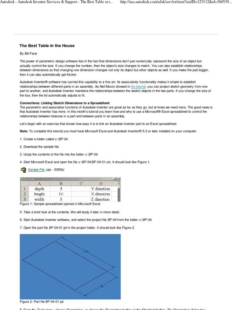 Autodesk Inventor The Best Table In The House Pdf Spreadsheet