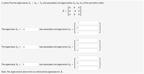 Solved Point Find The Eigenvalues Li Chegg Com
