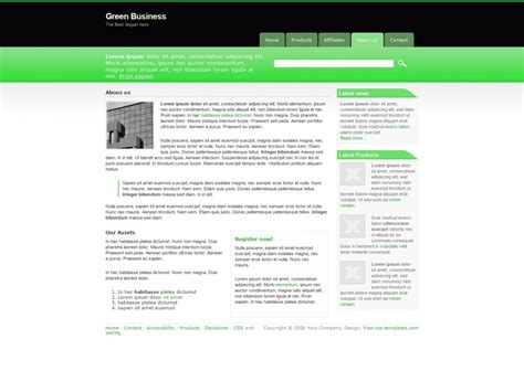HTML CSS Templates For Free Green Business Free HTML Templates Free CSS Templates And More