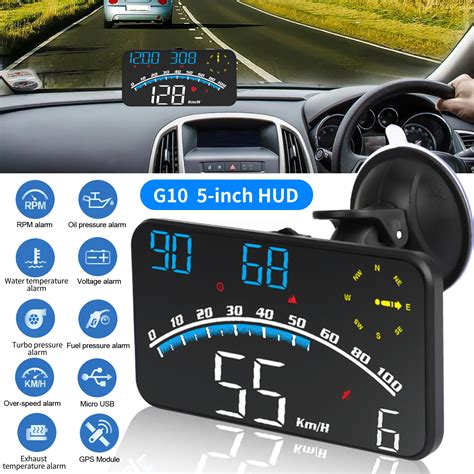 Universal Digital Speedometer Gps Car Hud Head Up Display Mph Overspeed Alarm 5 Sistema De