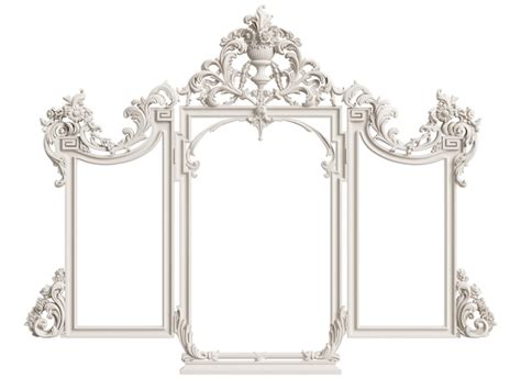 Premium Photo Classic Mirror Frame Isolated 3d Rendering