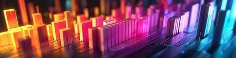 Neon Stick Graph Premium Ai Generated Image