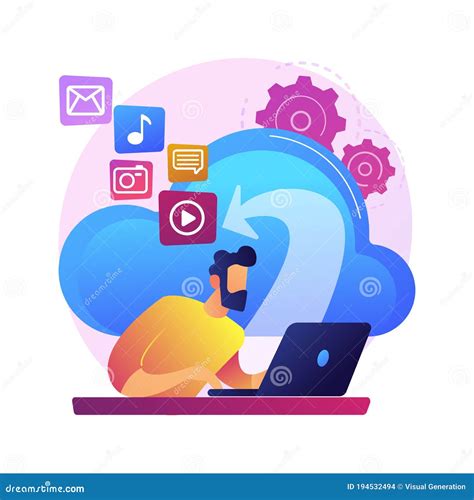 Cloud Based Engine Abstract Concept Vector Illustration Stock Vector Illustration Of Hosting
