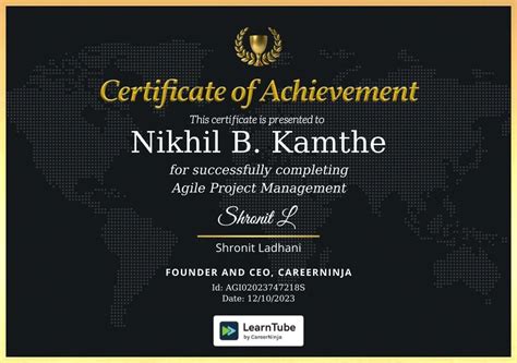 Nikhil Kamthe On Linkedin Successfully Completed Agile Project Management Certification