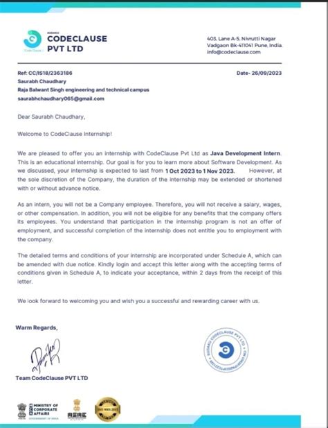 Saurabh Chaudhary On Linkedin Codeclause Internship Offerletter
