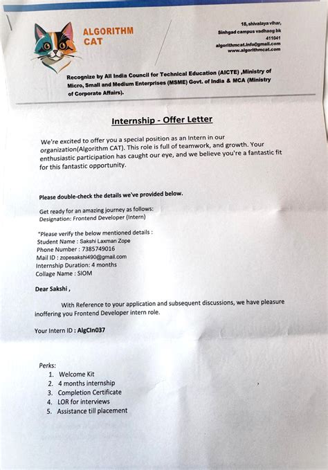 Internship Frontenddeveloper Algorithmcat Newjourney Learning Growth Sakshi Zope 23