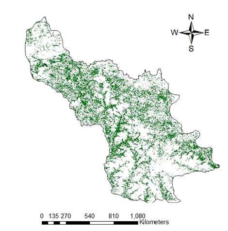 Clipped Map Generated For Only One Land Class Of Rabi Crop Area