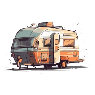 Camper Clipart Cartoon Illustration For A Rv Trailer Vector Camper