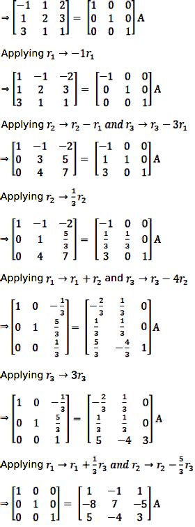 Find The Inverse Of The Matrices By Using Elementary Row