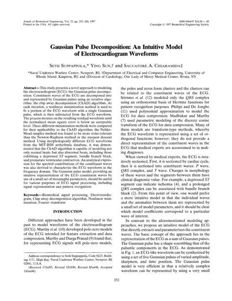 Pdf Gaussian Pulse Decomposition An Intuitive Model Of