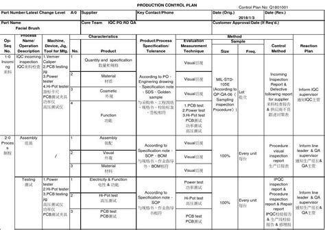 生产控制计划 中英文版本 文档之家