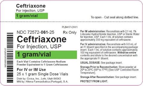 Ceftriaxone Package Insert Prescribing Information