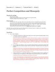 Tutorial Sheet Answers Pdf Economics Semester Tutorial Sheet Week Perfect