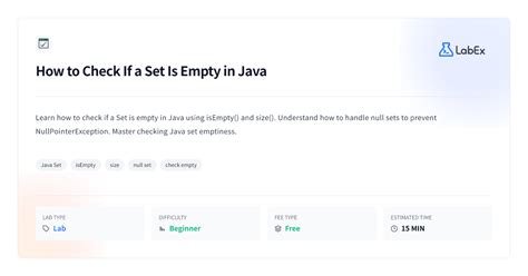 How To Check If A Set Is Empty In Java Labex