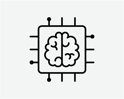 Artificial Intelligence Icon Ai Brain Computer Chip Circuit Processor Cpu Technology Sign