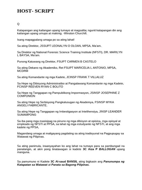 host script filipino pdf