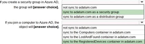 You Have An Active Directory Domain Named Adatum Com That Is Synchronized To Azure Active