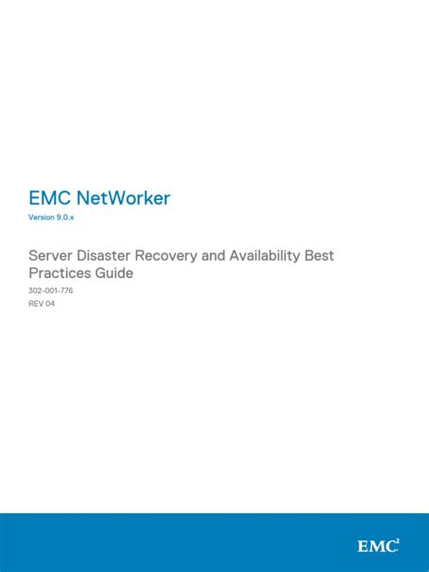 Networker 9 0 X Server Disaster Recovery And Availability Best Practices Guide Pdf Backup