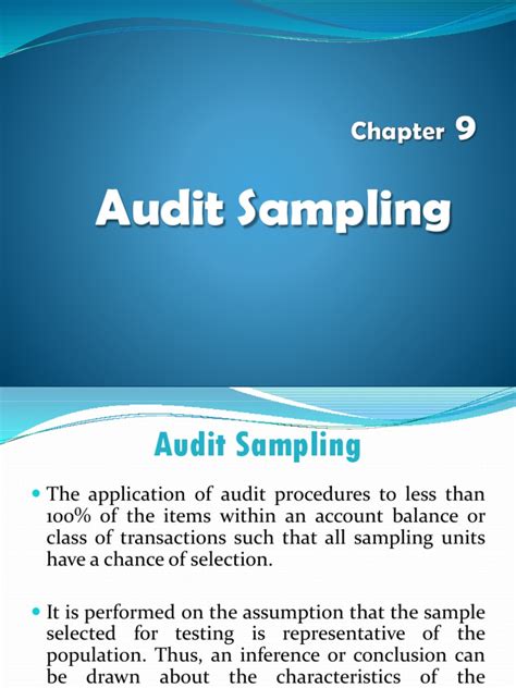 Audit Sampling Chapter 9 Pdf Sampling Statistics Sample Size Determination