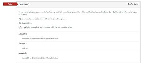 Solved Partial Question 7 167 5 Pts You Are Analyzing A
