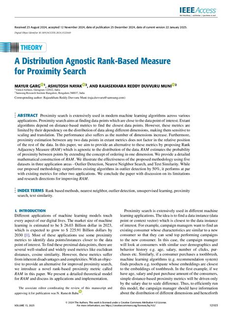 a distribution agnostic rank based measure for proximity search