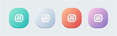 Robot Solid Icon In Flat Design Style Artificial Intelligence Signs