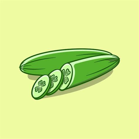 Premium Vector Cute Cucumber Cartoon Illustration Concept On Isolated