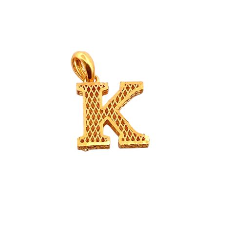 22k Gold K Initial Designer Pendant Ashok Jewellers Canada
