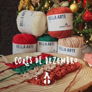 Paleta de cores mês de Dezembro com BELLA ARTE Almofada de crochê