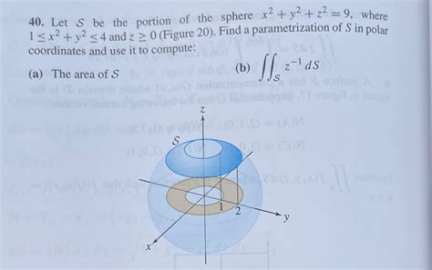 solved let s ﻿be the portion of the sphere x2 y2 z2 9