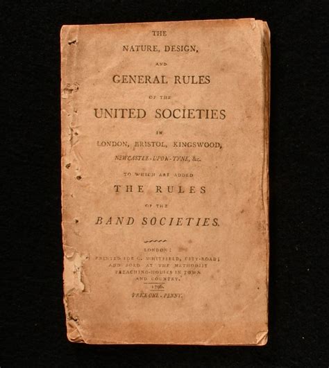 The Nature Design And General Rules Of The United Societies In London Bristol Kingswood