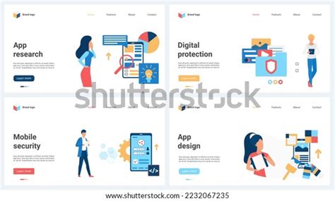 Personal Data Protection Mobile App Development Stock Vector Royalty