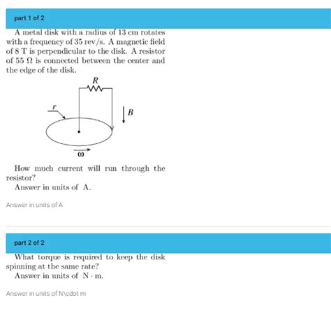 [solved] a metal disk with a radius of 13 mathrm{~cm}