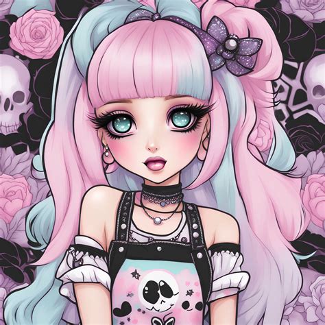 Pastel Goth Chibi Girl