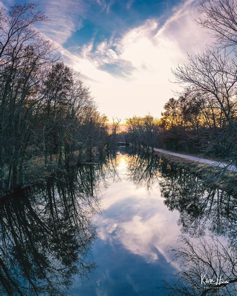 Princeton Canal Vertical Reflection Drone Kevin Hou Photography