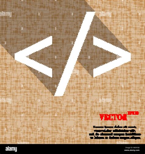 Programming Code Icon Symbol On Abstract Geometric Background With Long
