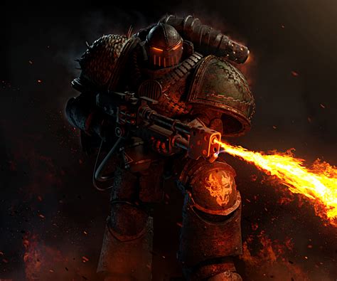 Warhammer 40k Hd Imperium Space Marine In Fiery Battle 1920x1600