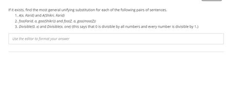 solved if it exists find the most general unifying