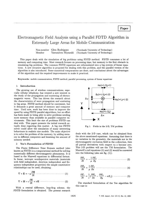 Pdf Electromagnetic Field Analysis Using A Parallel Fdtd Algorithm In