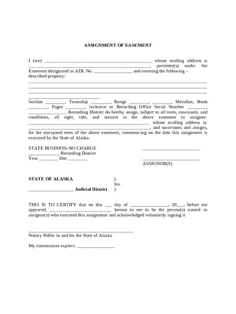 Assignment Of Easement Doc Template Pdffiller