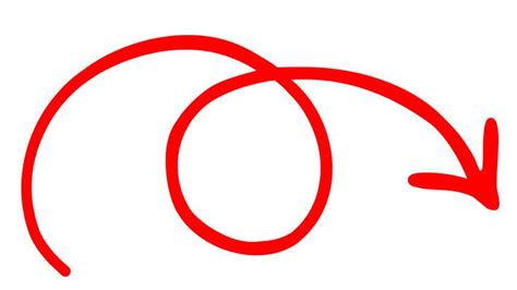 Animated Symbol Of Arrow With Loop Hand Drawn Red Arrow Points To The