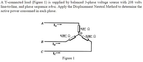 solved a y connected load figure 1 is supplied by a balanced 3 phase
