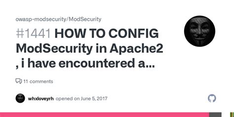 How To Config Modsecurity In Apache2 I Have Encountered A Error Can