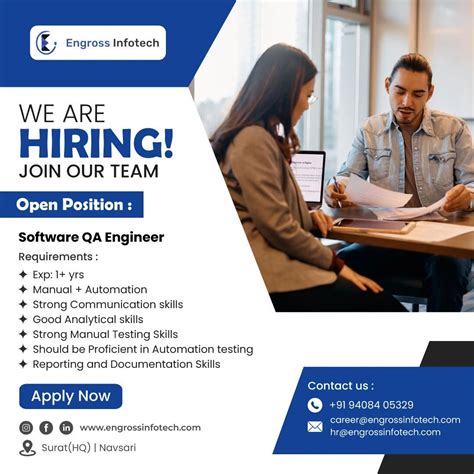 Engross Infotech On Linkedin Urgent Hiring Qa Automation Hiring Qaengineer Automation