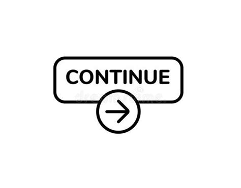Simple Continue Button Design With Bold Text And Forward Arrow Icon Ui Element Stock Vector