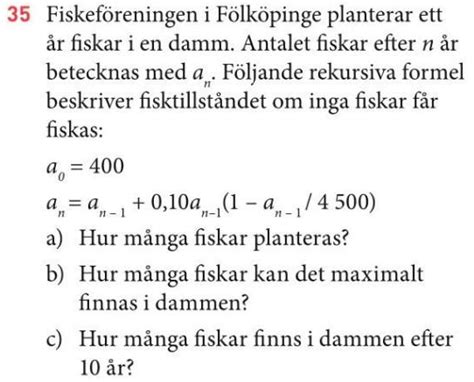 Rekursiv Talföljd Uppt Matematikmatte 5 Pluggakuten