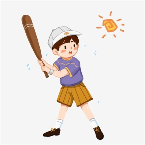 야구 일러스트 소년 체육 캐릭터 방망이 핫 야구 클립 아트 야구 남자 운동 캐릭터 PNG 일러스트 및 PSD 이미지 무료 다운로드 Pngtree