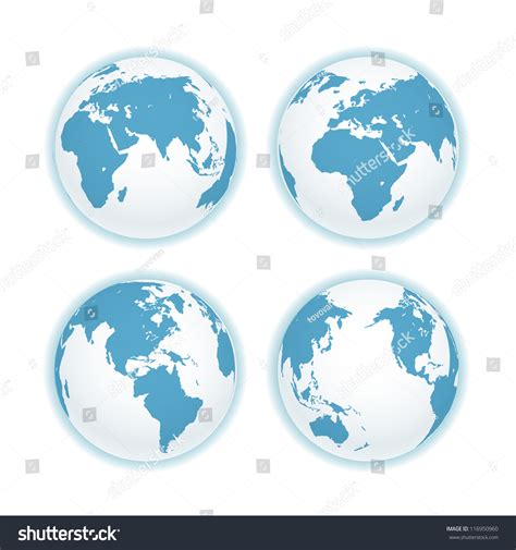 Earth Map Scheme Isolated On White Vector Collection 116950960