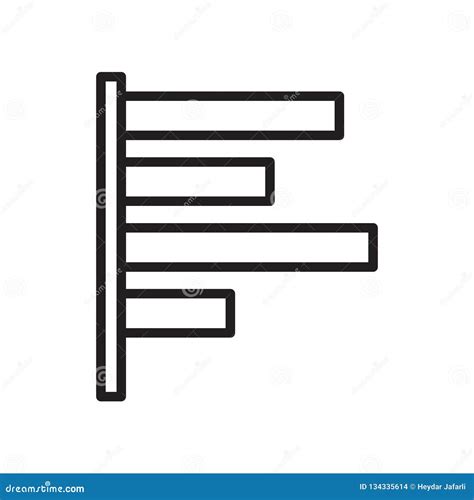 Left Alignment Icon Vector Sign And Symbol Isolated On White Background Left Alignment Logo